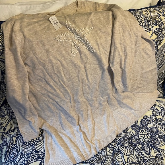 Talbots | Sweaters | Talbots Beaded Starfish Sweater | Poshmark